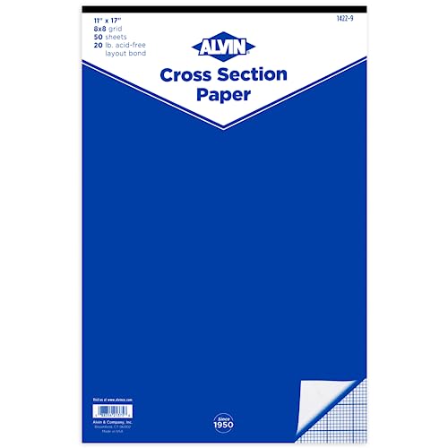 ALVIN 8x8 Grid Cross Section Paper Pad 11"x17" Model 1422-9 Acid-Free ...
