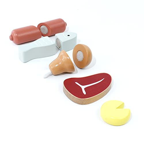 PairPear Wooden Play Food Cutting Meat Set - Wooden Toys for Toddlers ...