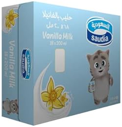 Saudia Vanilla Flavoured Milk, 18 x 200 ml price in Saudi Arabia ...