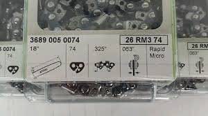 Amazon.com: QTY 3 - Stihl Oilomatic Chain Saw Chain 26 RM3 74 18in ...