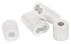 Forney 61039 Wire Rope Stops and Ferrules, Aluminum Cable Sleeves, 1/4 ...