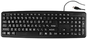 Geemarc USB Plug & Play Big Letter Keyboard with Large White Letters ...