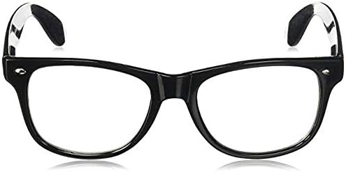 retroUV® Clear Retro Style Oversized Black Frame Nerd Geek Glasses ...