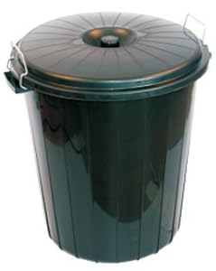 50 Liter Capacity Plastic Side Clip On Locked Black Bin & lid - Home ...