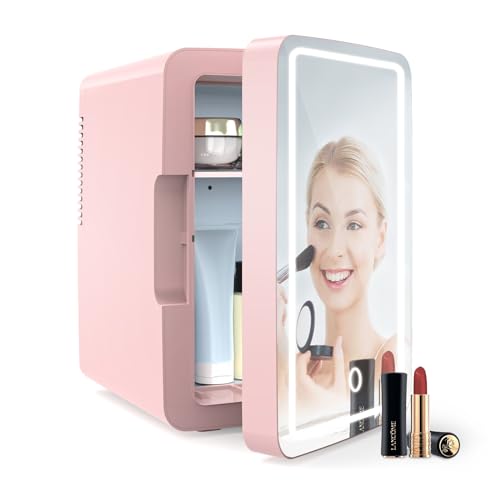 PERSONAL CHILLER 6.2L Skincare Fridge with LED Makeup Mirror, Mini ...