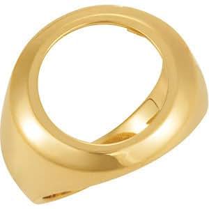 14K Yellow Gold, 16.50 Mm, Men's Coin Ring Mounting, Size: 10|Amazon.com