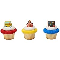 Amazon.com: DecoPac Back to School Icon Cupcake Rings - 24 pcs ...