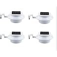 4 Pack White Solar Powered Gutter Lights Outdoor Decorative Waterproof ...