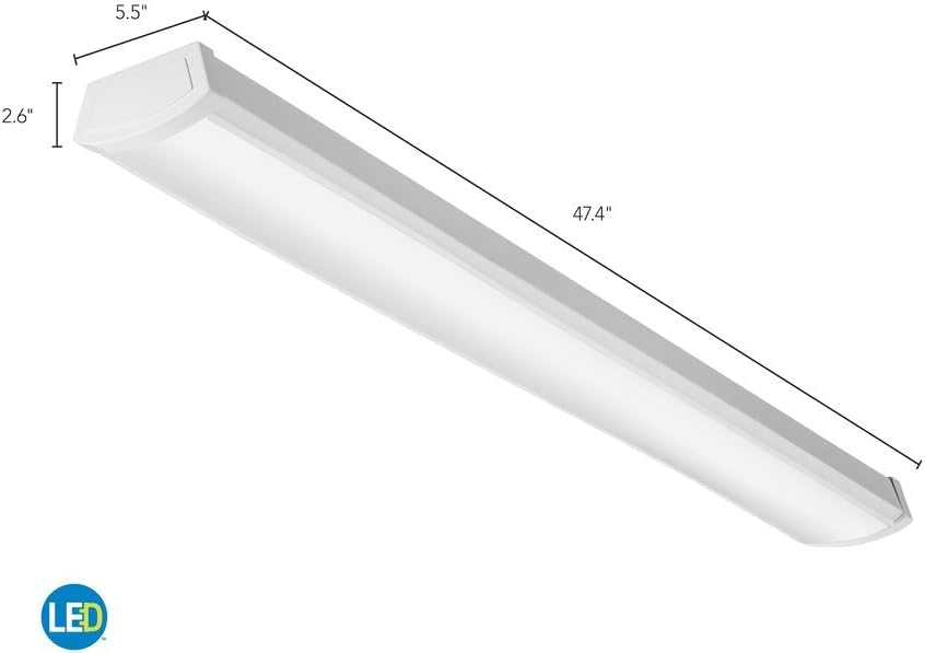 Lithonia Lighting 4 Foot LED Light Fixture, Low-Profile LED Wraparound ...