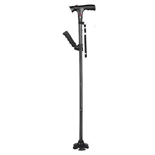 Folding Cane with Led Light and Alarm, Adjustable armrest Cane and ...
