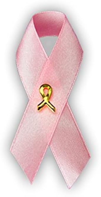 Amazon.com: Breast Cancer Awareness Satin Ribbon Pins (50 Pins in Bulk ...