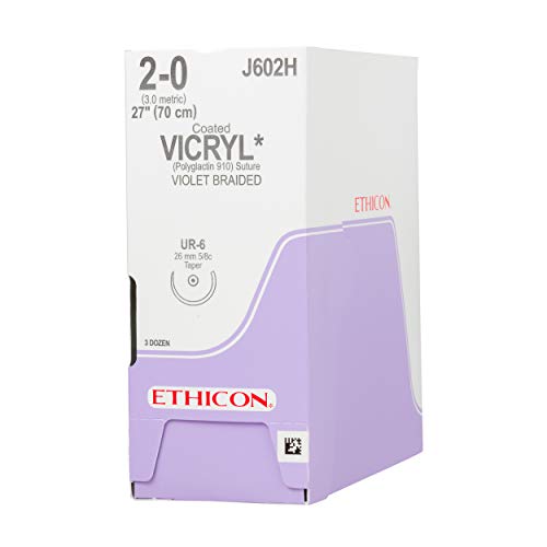 Ethicon J602H Coated Vicryl Suture, Synthetic Absorbable, UR-6, 5/8 ...
