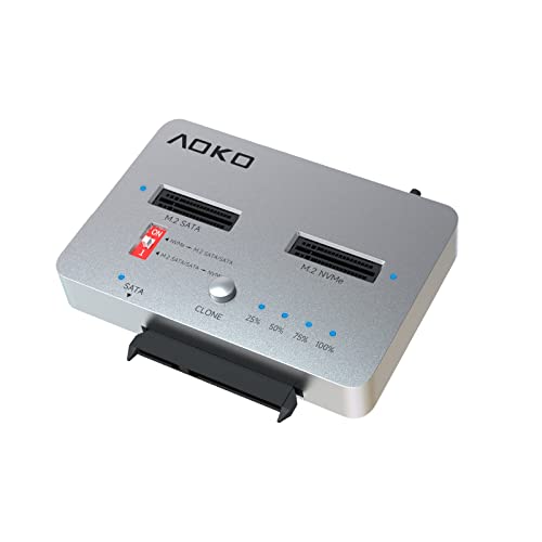 AOKO M.2 Duplicator NVMe to SATA Clone Docking Station with 2.5" /3.5 ...