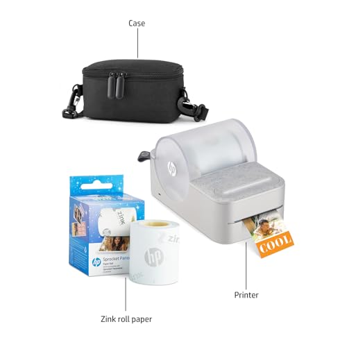 HP Sprocket Panorama Instant Portable Color Label & Photo Printer (Grey ...