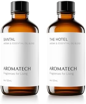 AromaTech Santal & The Hotel Set | Gift Set of Aroma Diffuser Essential Oils Blend of Santal ...