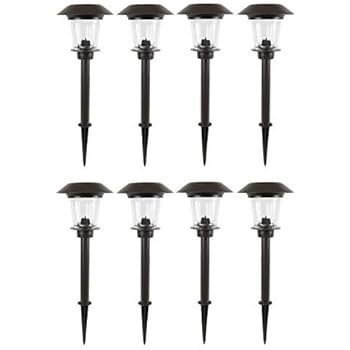 Amazon.com : Alpan 10192 8 LED Pathway Solar Lights, One Size, Oil ...