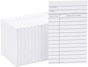 250-Pack Blank Library Cards for School Book Checkouts, CDs, DVDs ...