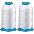 Amazon.com: Set of 2 Huge White Spools Bobbin Thread for Embroidery ...