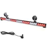 Amazon.com: PIILOO 38 Inch Rooftop Emergency Strobe Light Bar 72 LED ...