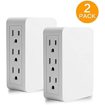 Amazon.com: Hug-A-Plug Grounded Right Angle Adapter Plug - Twin Pack ...