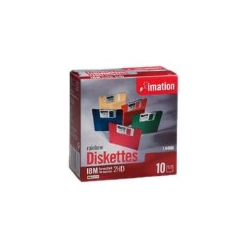 Amazon.com: Imation Neon Floppy Diskettes IBM Formatted 1.44MB 2HD (10 ...