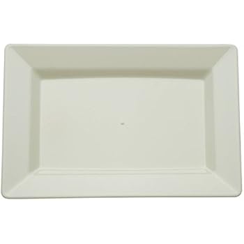 Amazon.com | White Rectangle Dinner Plate, Plastic, Pack of 10: Dinner ...