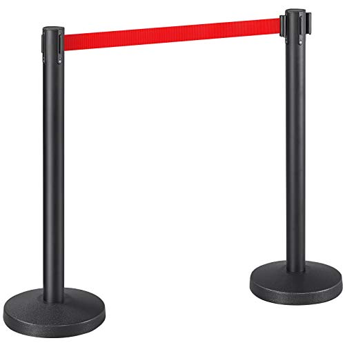 Yaheetech Red Retractable Belt Crowd Control Stanchion/Queue Line ...