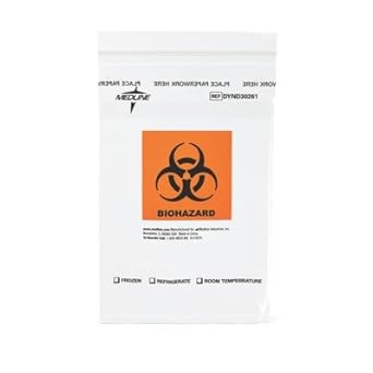 Bag, Specimen, Biohazard, Zip Lck, 6x9, Pockt: Science Lab Biohazard ...
