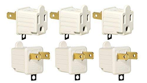 3-Prong to 2-Prong Adapter Grounding Converter 3 Pin to 2 Pin Power AC ...