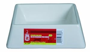 Pet Supplies : Dogit Square Ceramic Dog Bowl, Cream, Large : Pet Bowls ...