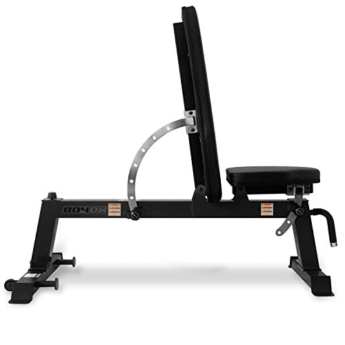 CAP Barbell Deluxe Utility Weight Bench, Full Black, Square Backpad (FM ...