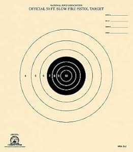 Amazon.com : 50 Foot Slow Fire Pistol Target Official NRA Target B-2 ...