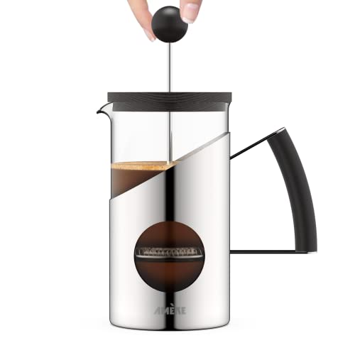 Amère PIRO French Press Coffee Maker, 34 Oz Glass Carafe (Noir ...