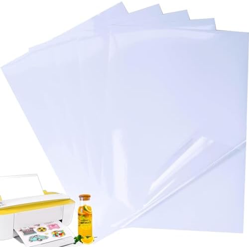 A4 Clear Glossy Sticker Paper Self Adhesive Labels, Waterproof Tear ...