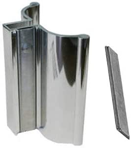 3" Bright Chrome Frameless Shower Door Handle with Metal Strike and ...