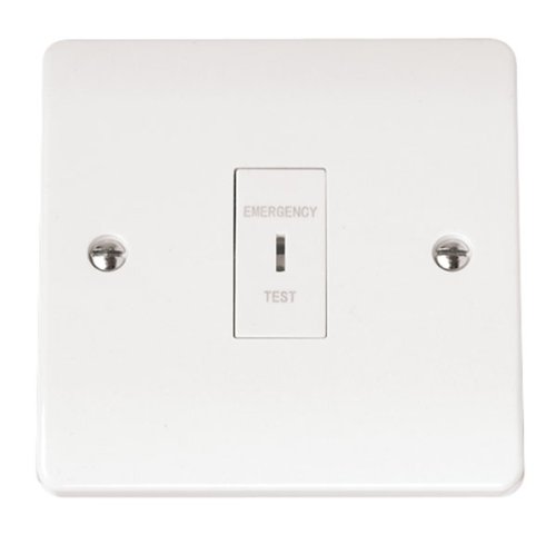 White Emergency Lighting Double Pole Test Key Switch inc Key: Amazon.co ...
