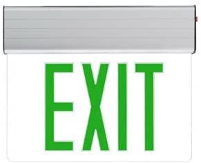 Green Edge Lit Exit Sign, Exit-edge-g-bb, Universal Mounting Canopy, Ul ...