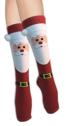 Amazon.com: Forum Novelties Women's Adult Christmas Socks, Santa, One ...