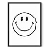 Smiley Face Posters White Wavy Smiley - By Haus and Hues | Cool Posters ...