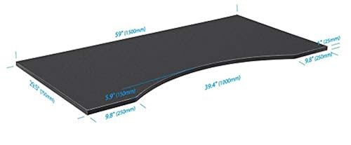 Monoprice Table Top 5 Feet Wide - Black Custom Sized for Sit-Stand ...