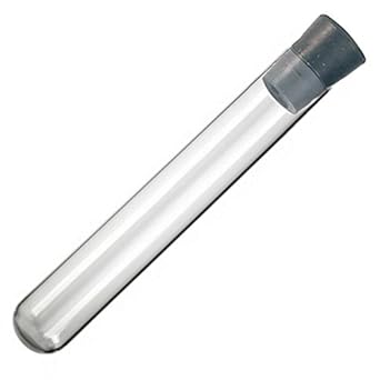16x100mm Glass Test Tube, With 16mm Rubber Stopper, Black (Pack 10 ...