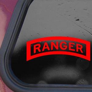 US Army Ranger Tab Emblem Insignia Red Decal Sticker Wall Red Decal ...