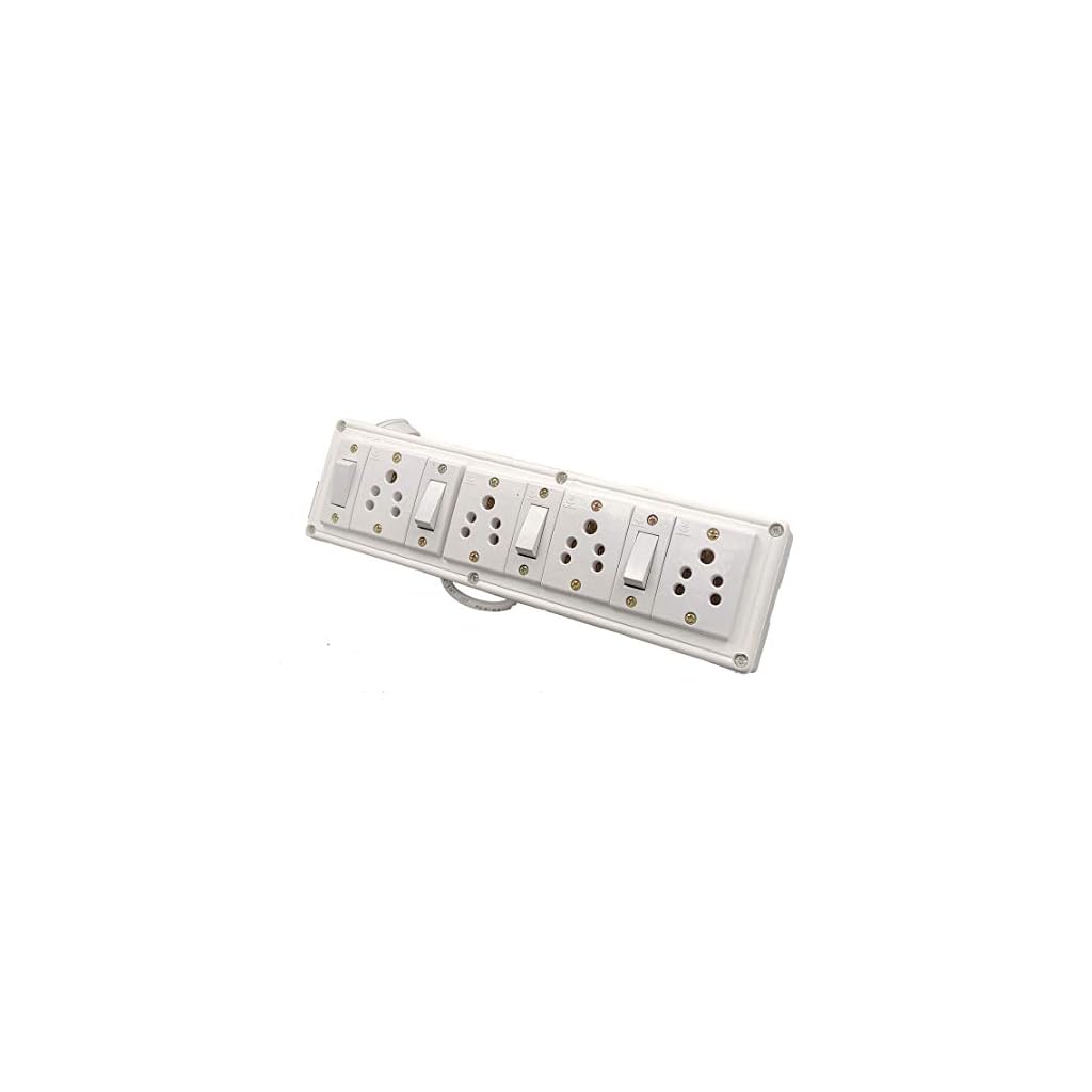 INDRICO® 3 Pins Multi Outlet Extension Boards with Cable White (1.5 ...