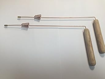 Set of 2 dowsing divining L rods cooper coated 23 cm ( 9 in ) wood ...