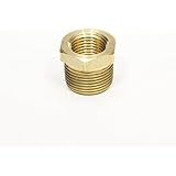 FasParts 3/8" NPT Male NPT MIP MPT x 1/4" NPT Female FIP FPT Reducer Bushing Brass Fitting Fuel ...