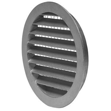 Galvanised Metal Circular Weather Louvre Air Vent Grille with Insect ...