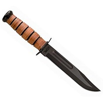 Ka-Bar 1217 USMC Fighting Utility Fixed Black Knife W/Leather Handle - - Amazon.com