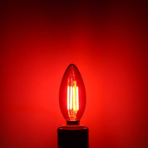 Red LED Light Bulb, DORESshop, C35/B11 E12 Candelabra Light Bulbs ...