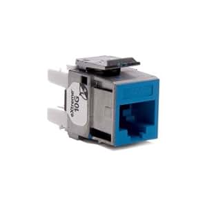 Amazon.com: Leviton eXtreme Cat6a RJ45 10Gig QuickPort Jack, Blue 6A10G ...