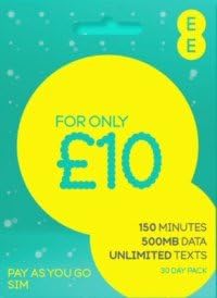 EE 10 Pound Data Pack Pay As You Go SIM .: Amazon.co.uk: Electronics